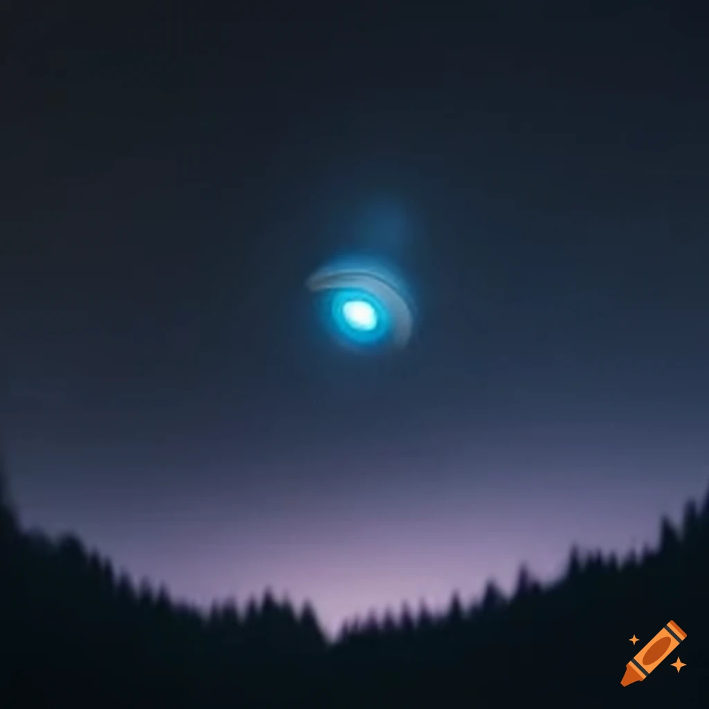 Tiny ufo in the night sky on Craiyon