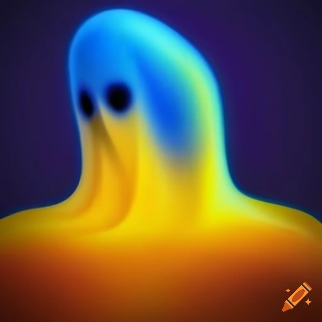 Blue and yellow ghost profile picture on Craiyon