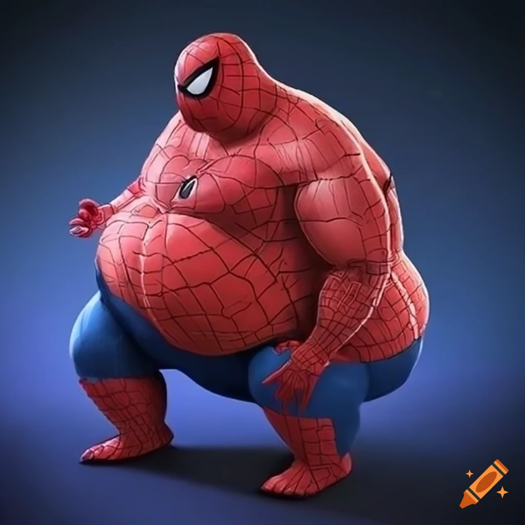 Spiderman with a larger physique on Craiyon
