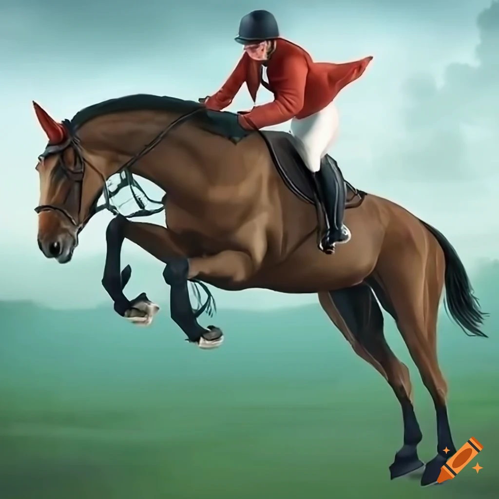 Realistic hunter jumper on Craiyon