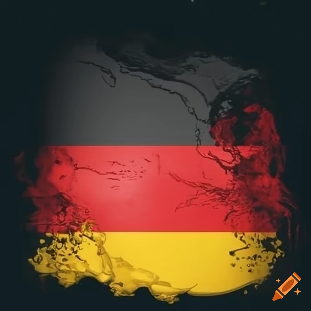 German flag reflecting in water on Craiyon