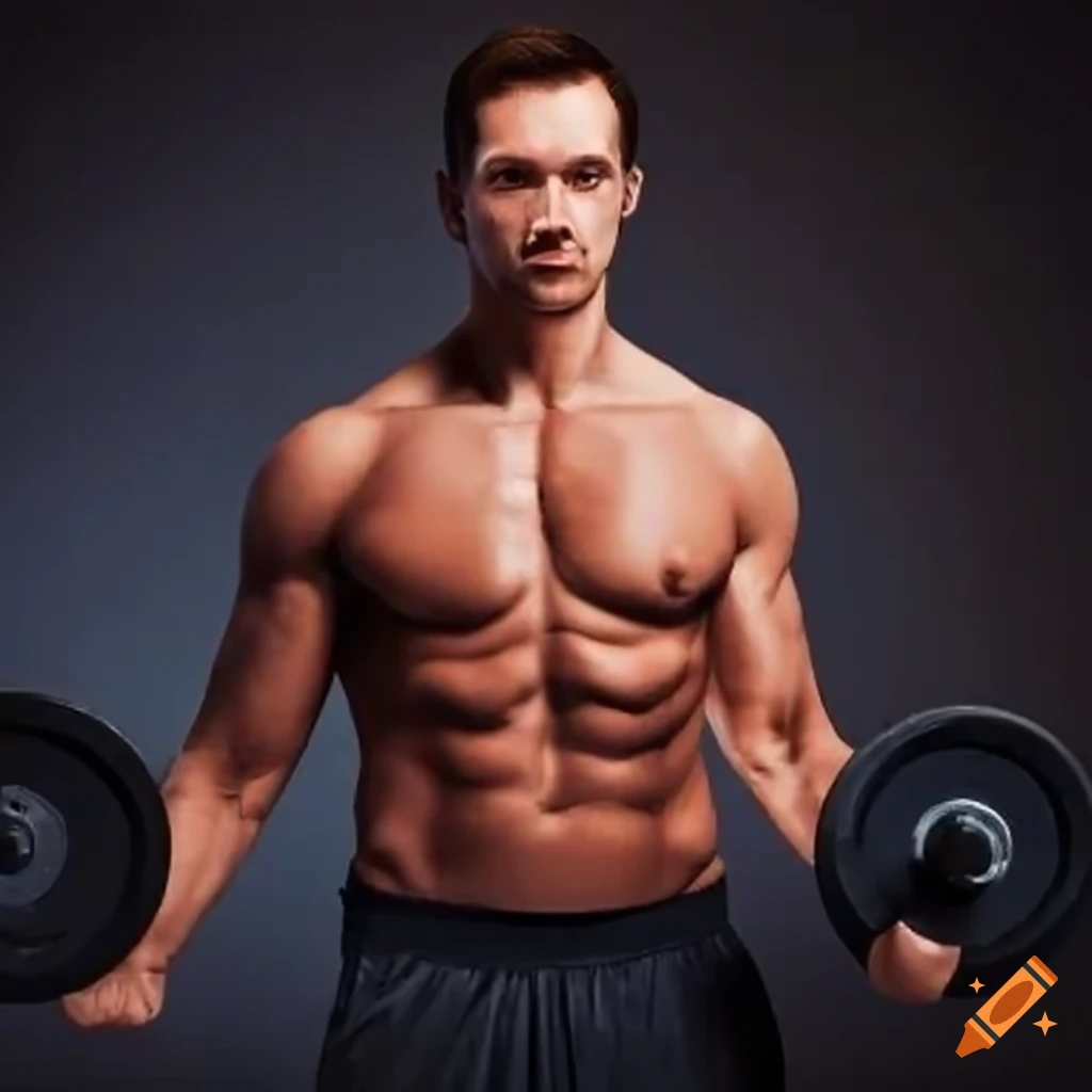 Man lifting heavy weights on Craiyon