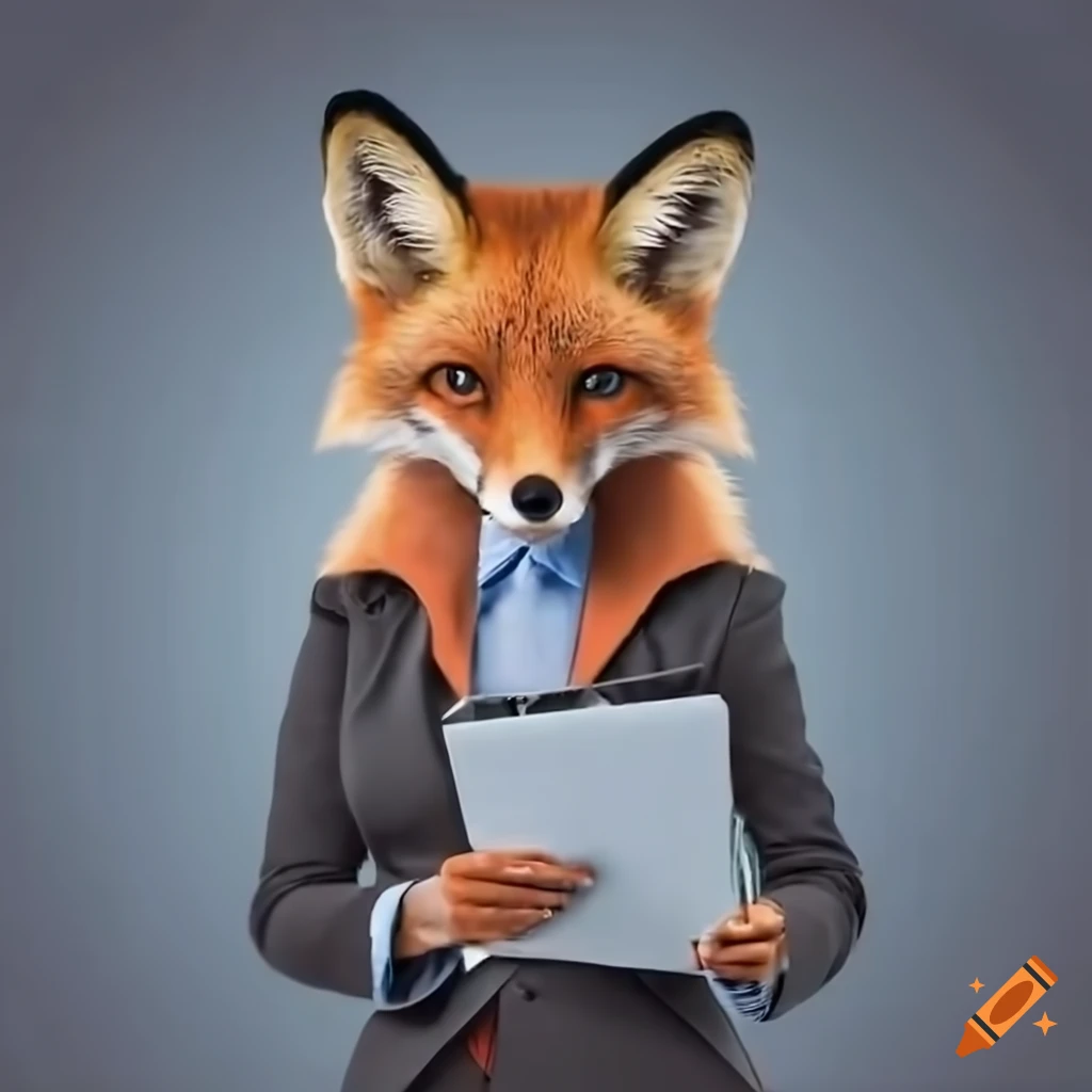 Female fox beat reporter in a newsroom with a notepad on Craiyon