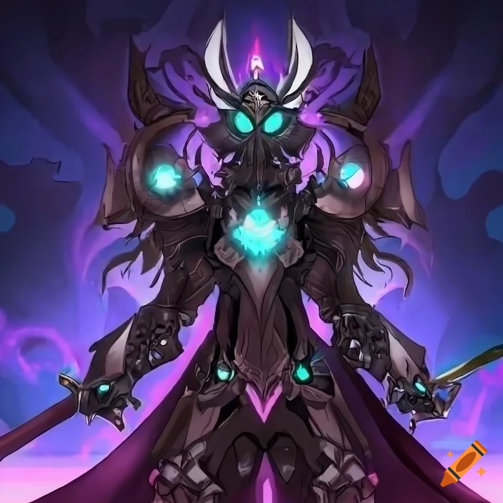 Celestial knights in demonic armor in anime style on Craiyon
