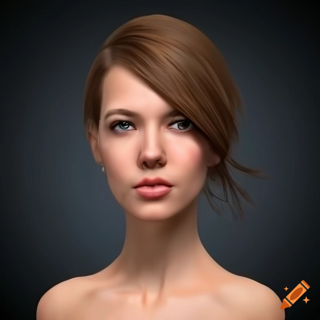 Portrait of a beautiful 3d modeled woman on Craiyon