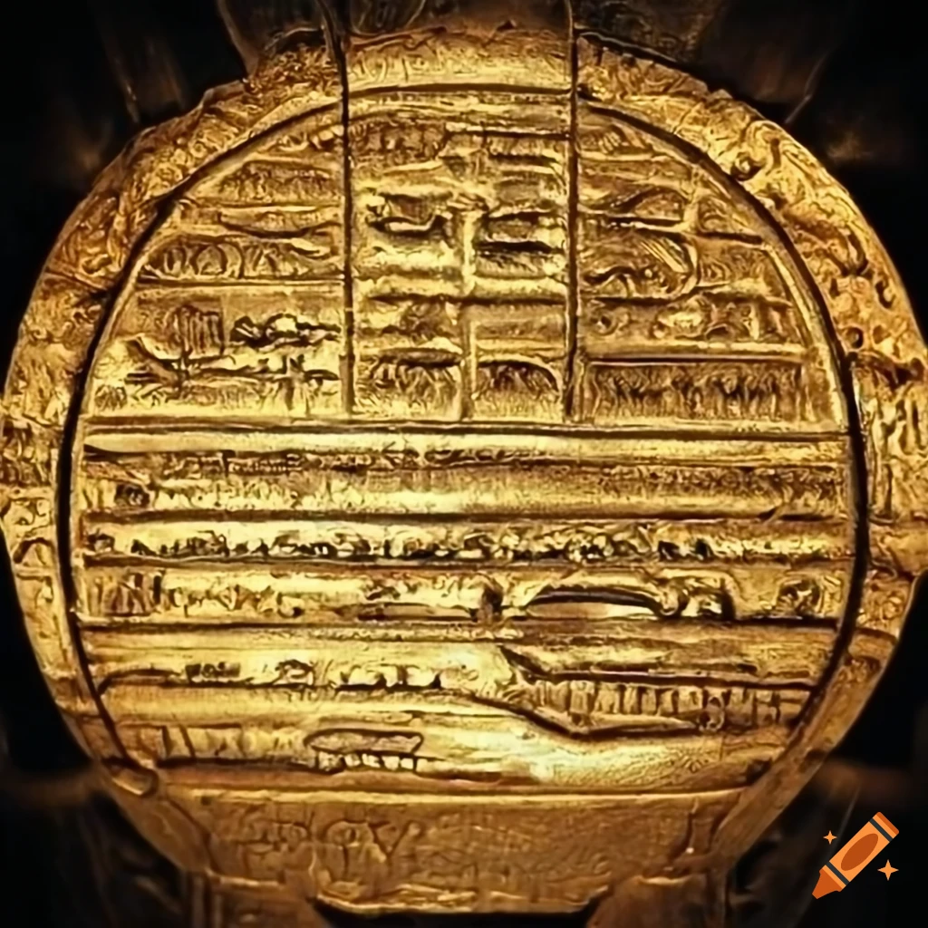 Golden engraved ancient egyptian artwork on Craiyon