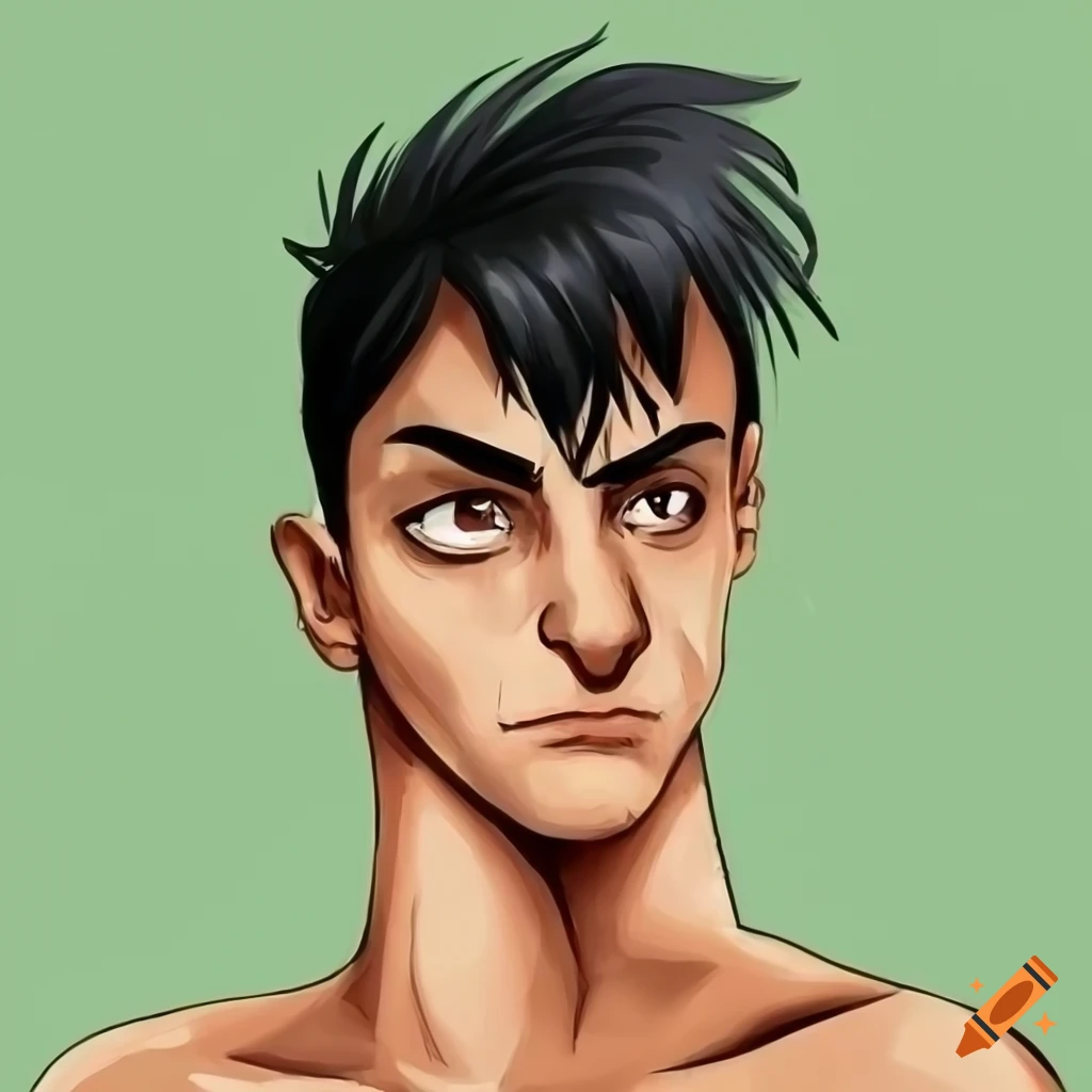 Handsome argentine wrestler cartoon character with unique features on ...