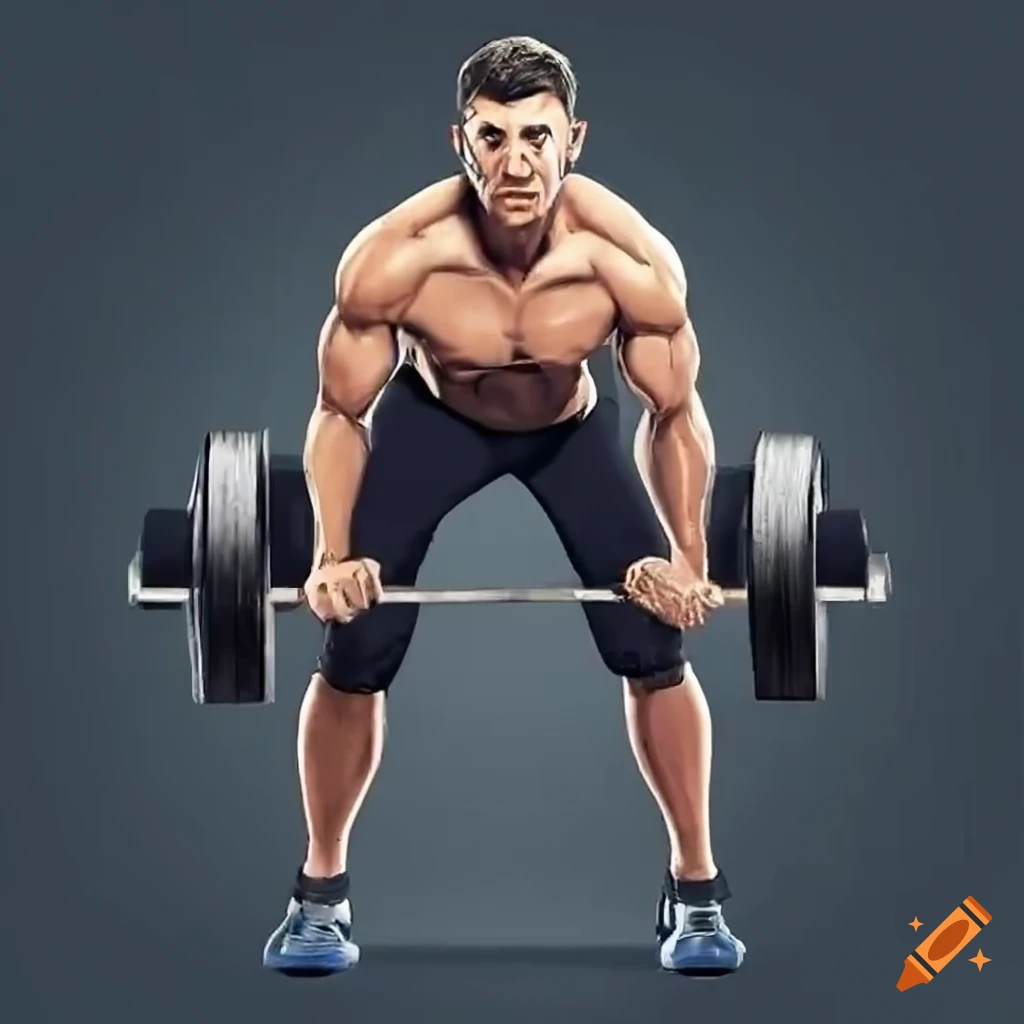 Man lifting heavy weights on Craiyon