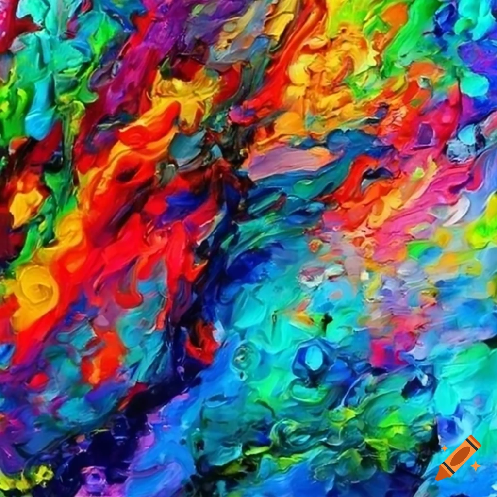 Colorful abstract impressionist painting on Craiyon