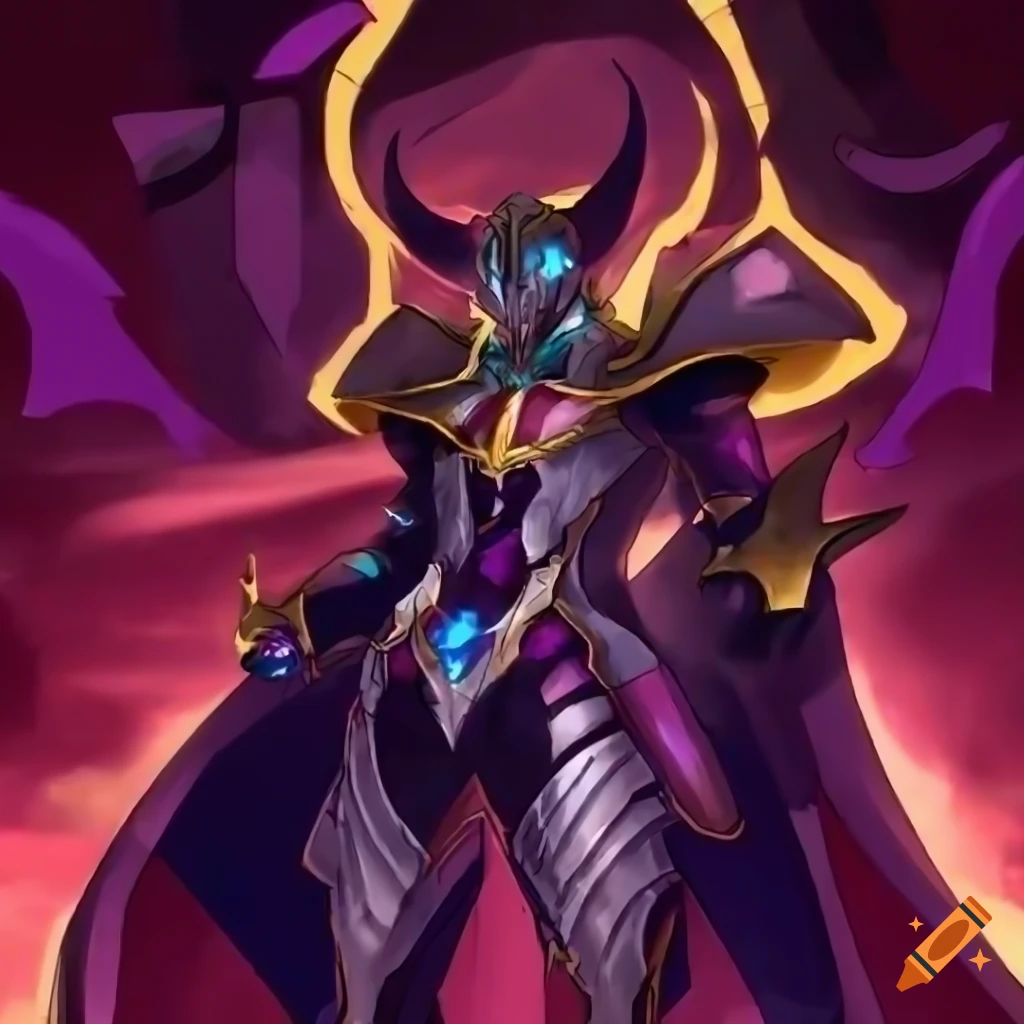 Celestial knights in bulky demonic armor in anime style on Craiyon