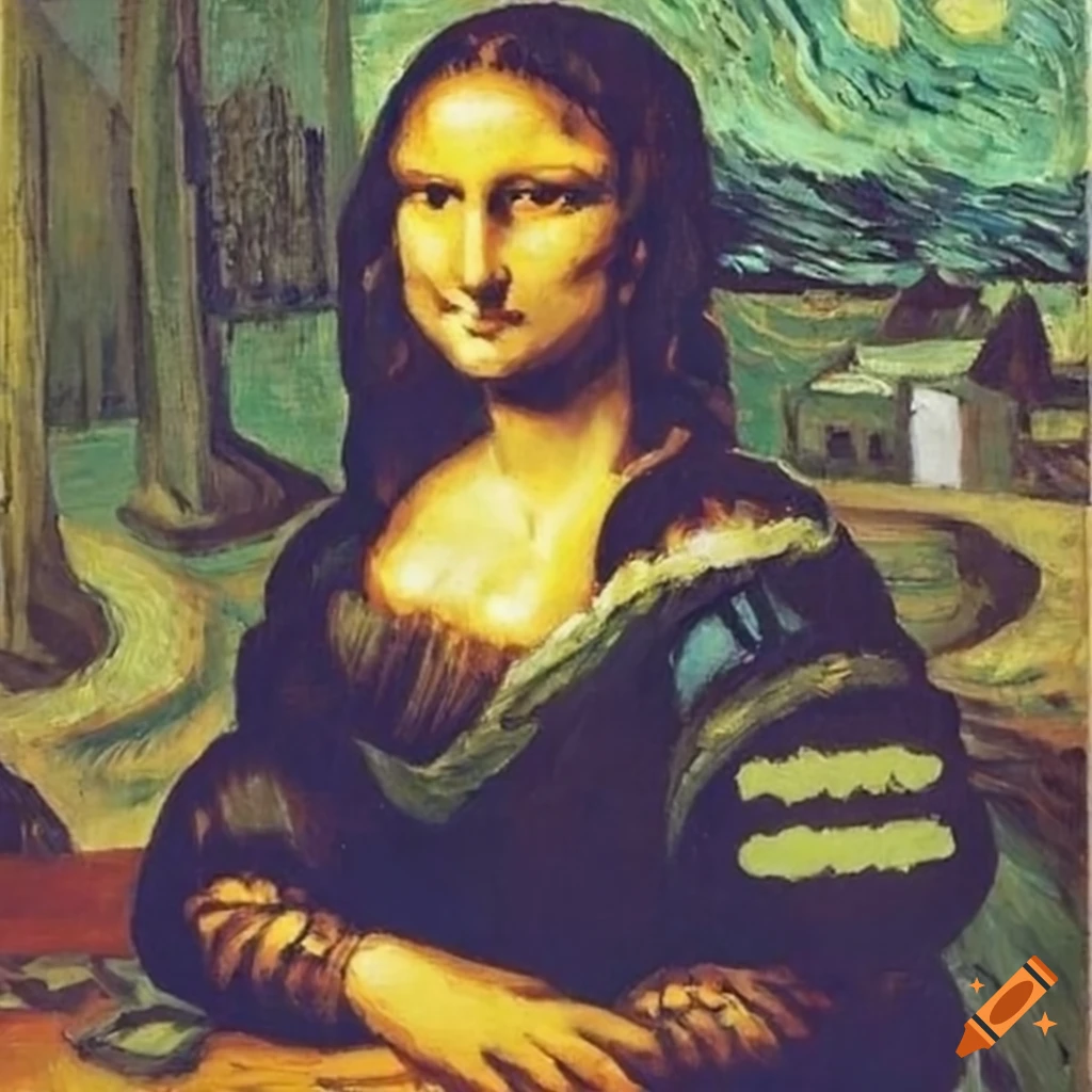 Mona Lisa by Leonardo da Vinci painted by van Gogh on Craiyon