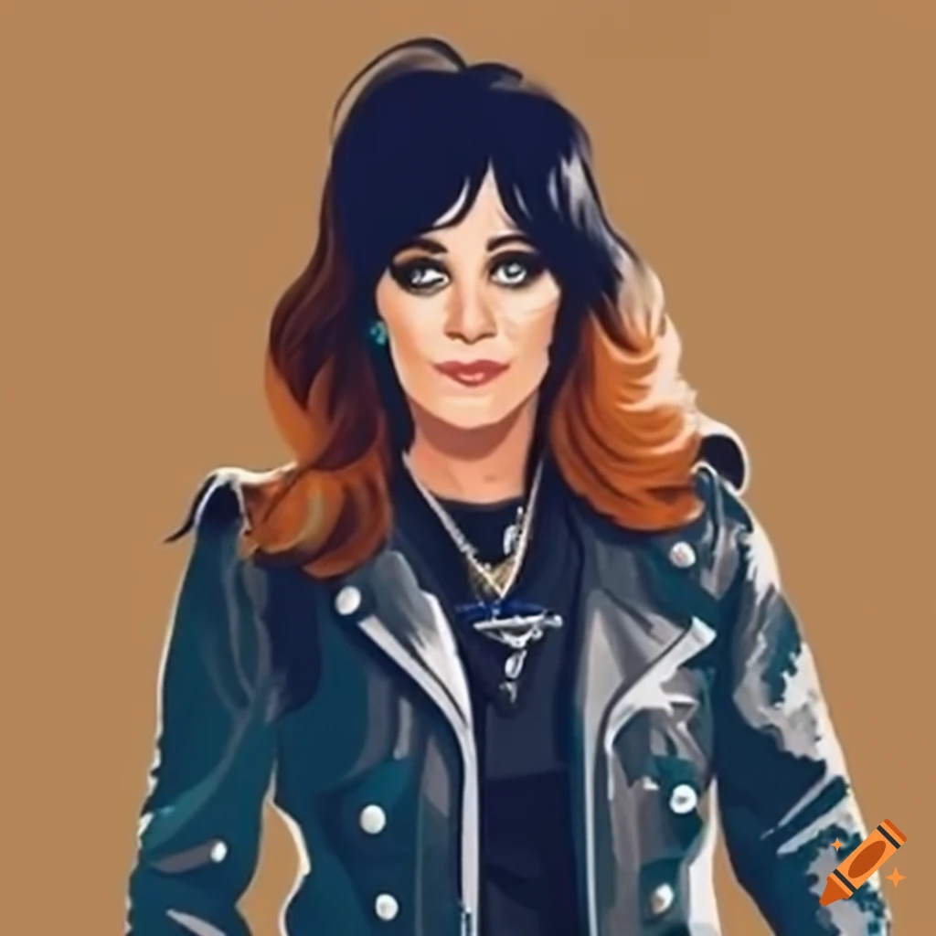 Two rock rebel-themed females in leather jackets inspired by suzi on ...