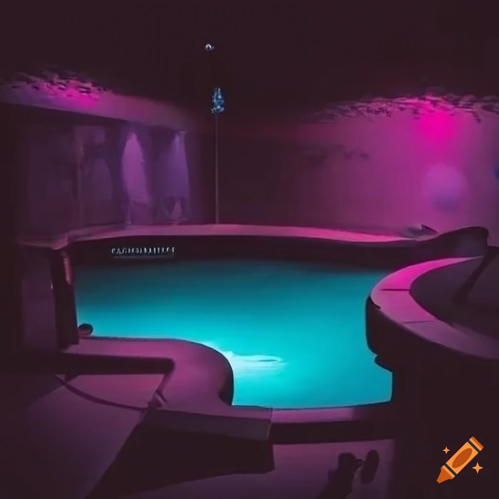 Night pool party vibes from the 90s on Craiyon