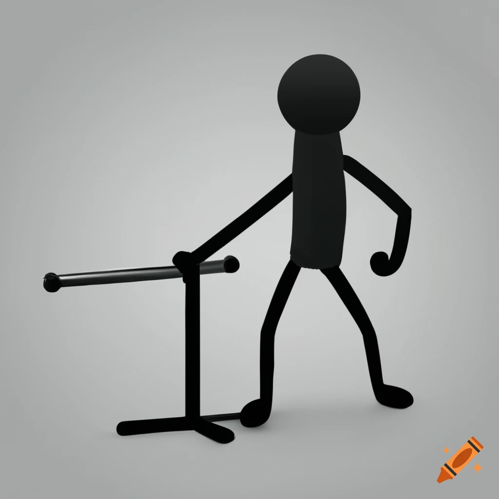Stick man at the gym on Craiyon