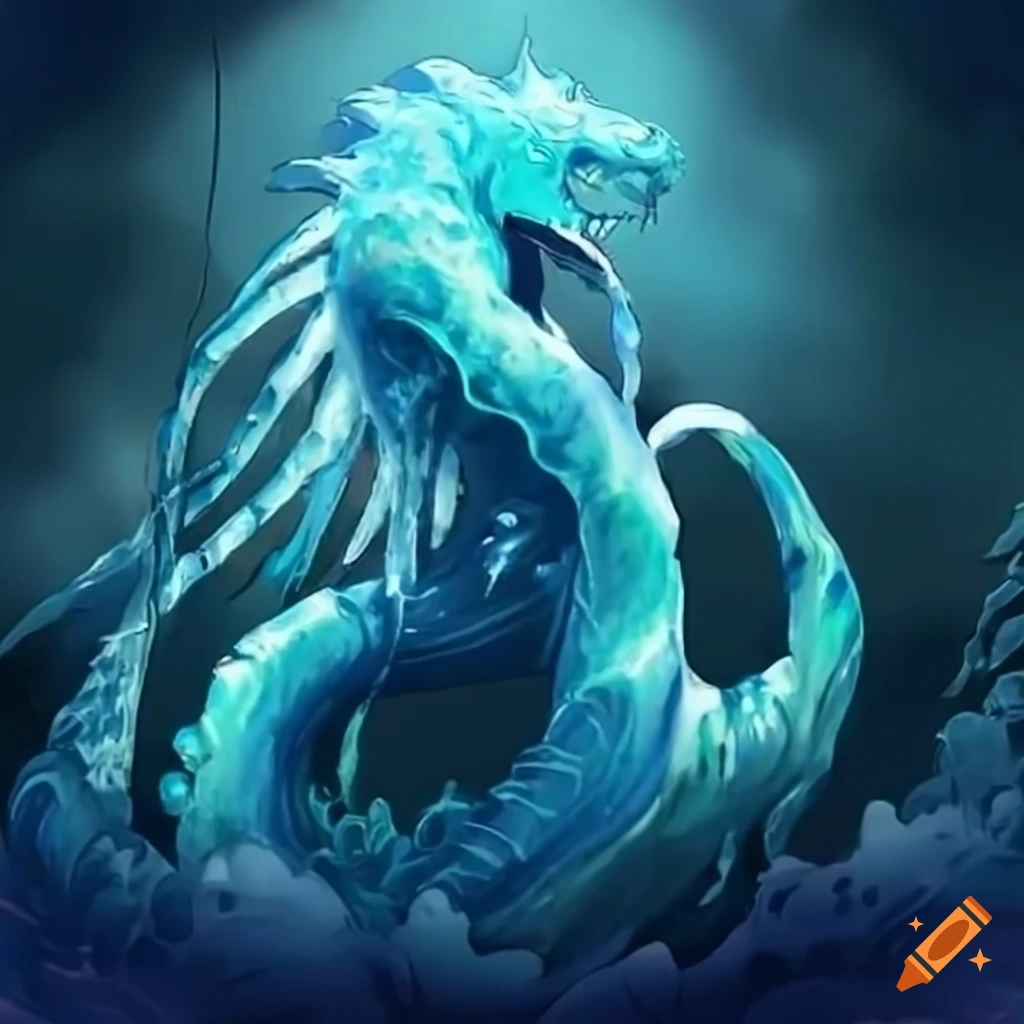 Anime water monster with icicles on Craiyon