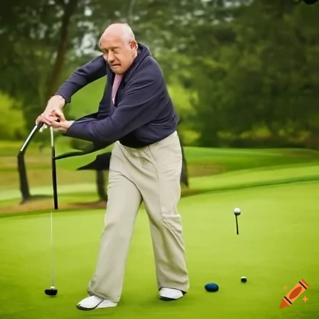 Adult playing on a golf course on Craiyon