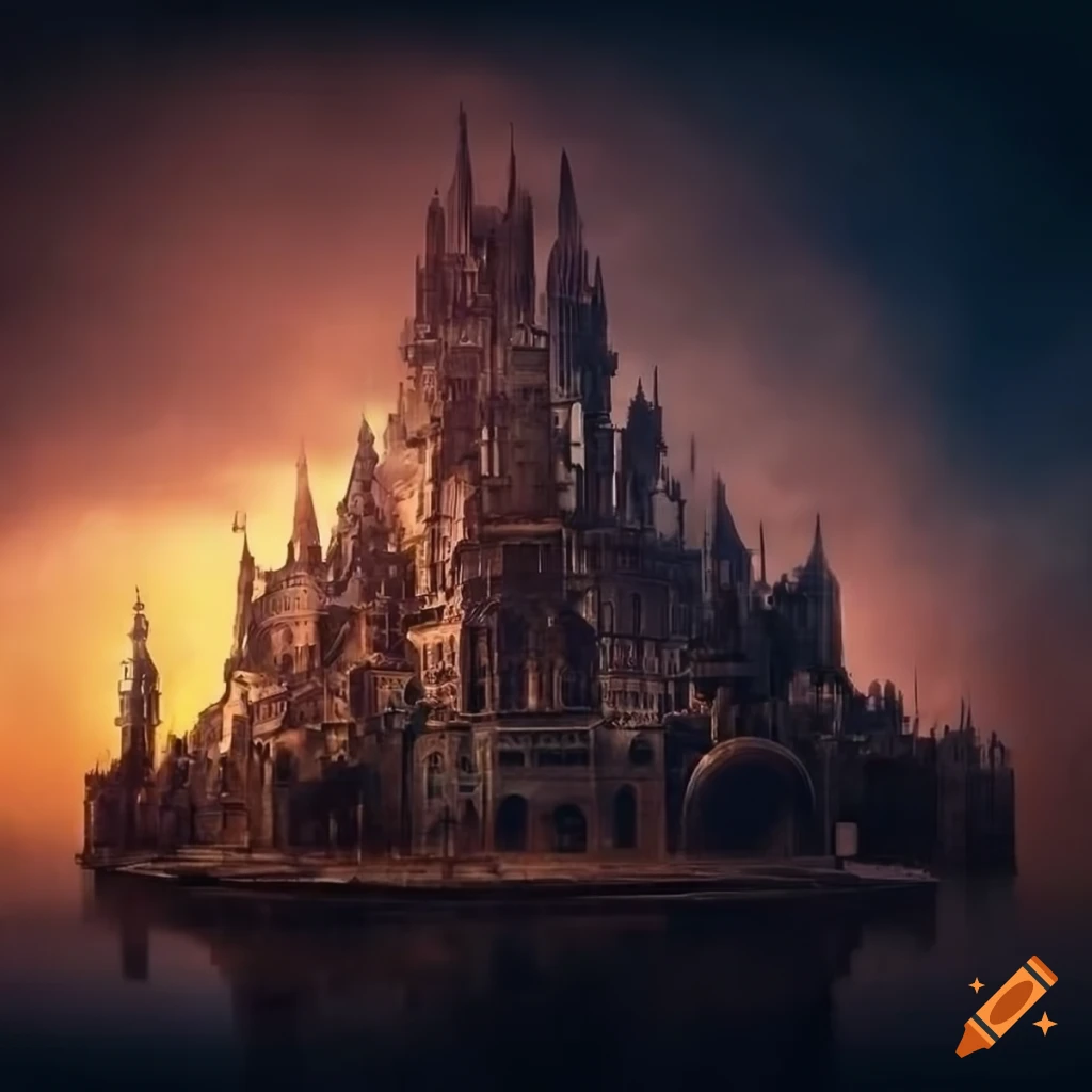 Steampunk megacity with elaborate architecture on Craiyon