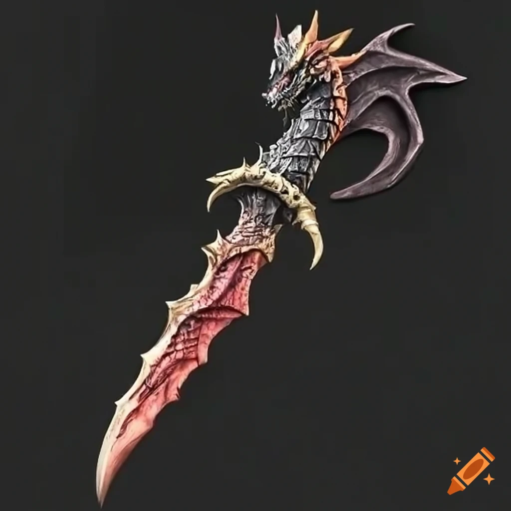 Ultra realistic fantasy dragon dagger on Craiyon