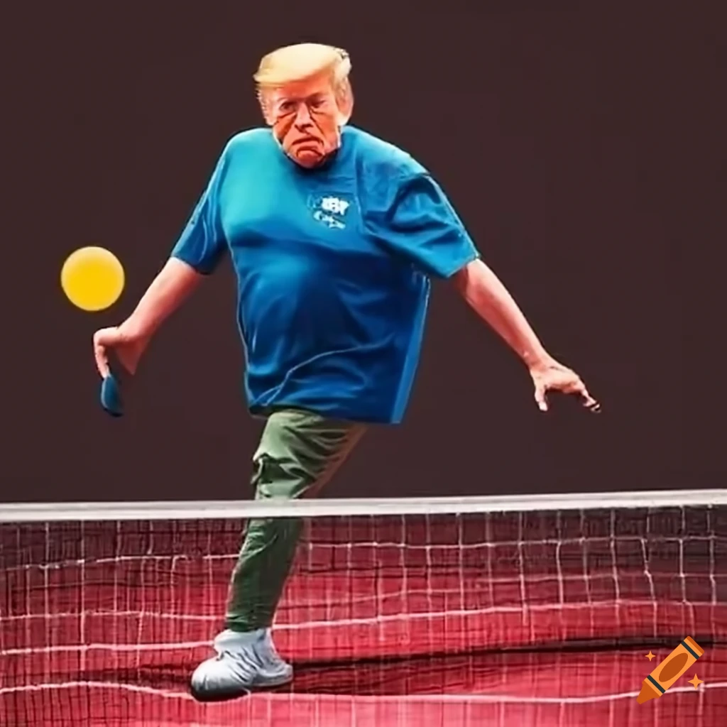 Donald trump playing pickleball on Craiyon