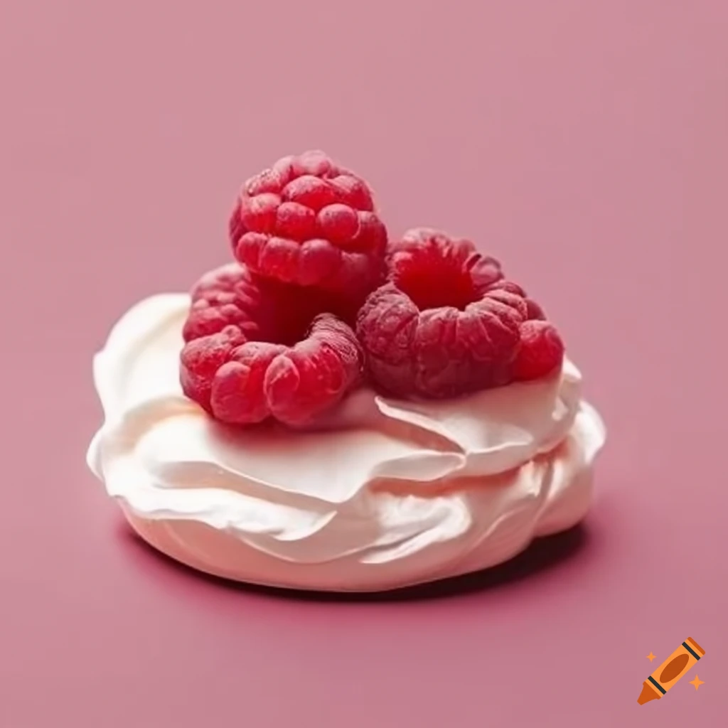 Meringue with raspberries on Craiyon