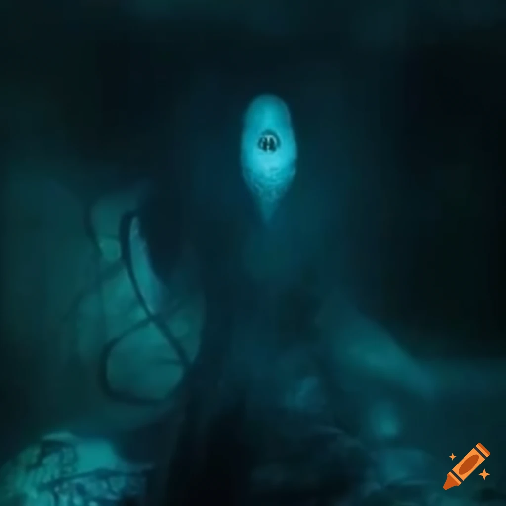 Horror movie poster about the underwater sound 'the bloop' on Craiyon