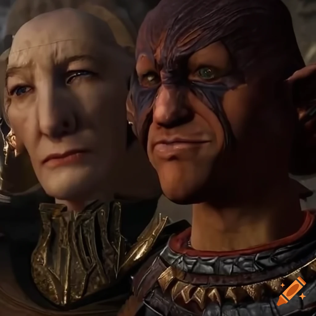 Baldur's Gate 3 character Wyll Ravengard wielding a salami on Craiyon