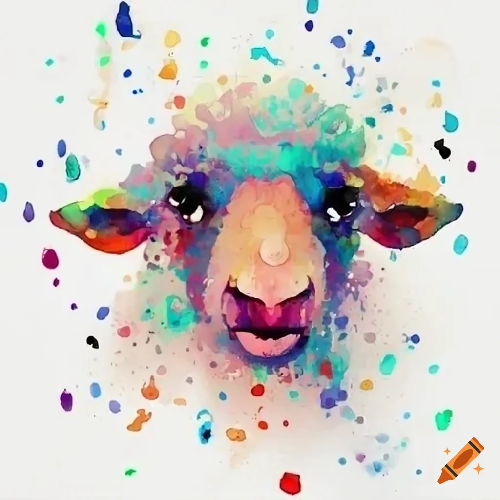 Cute sad cartoon lamb crying on Craiyon