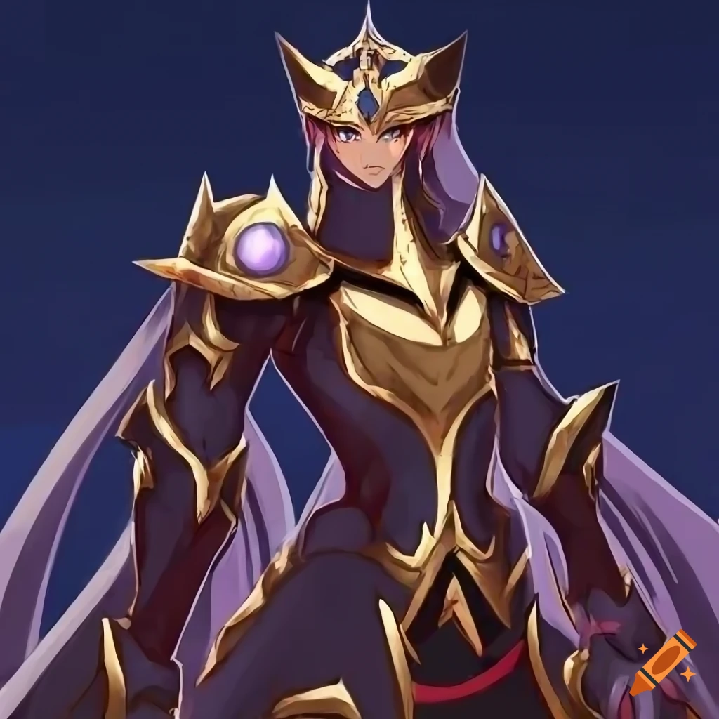 Celestial knights in anime-style bulky demonic armor on Craiyon