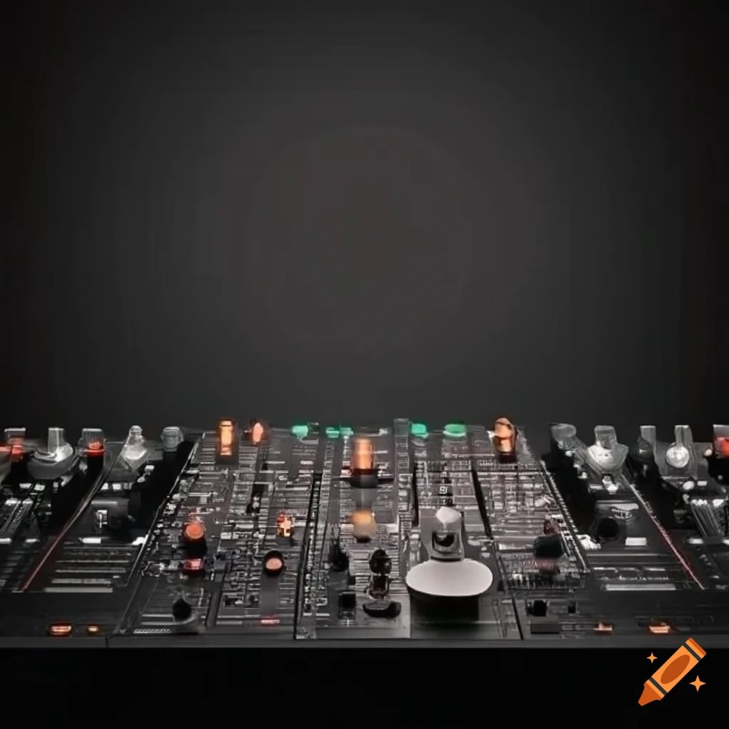 Mixing table from the back view on Craiyon