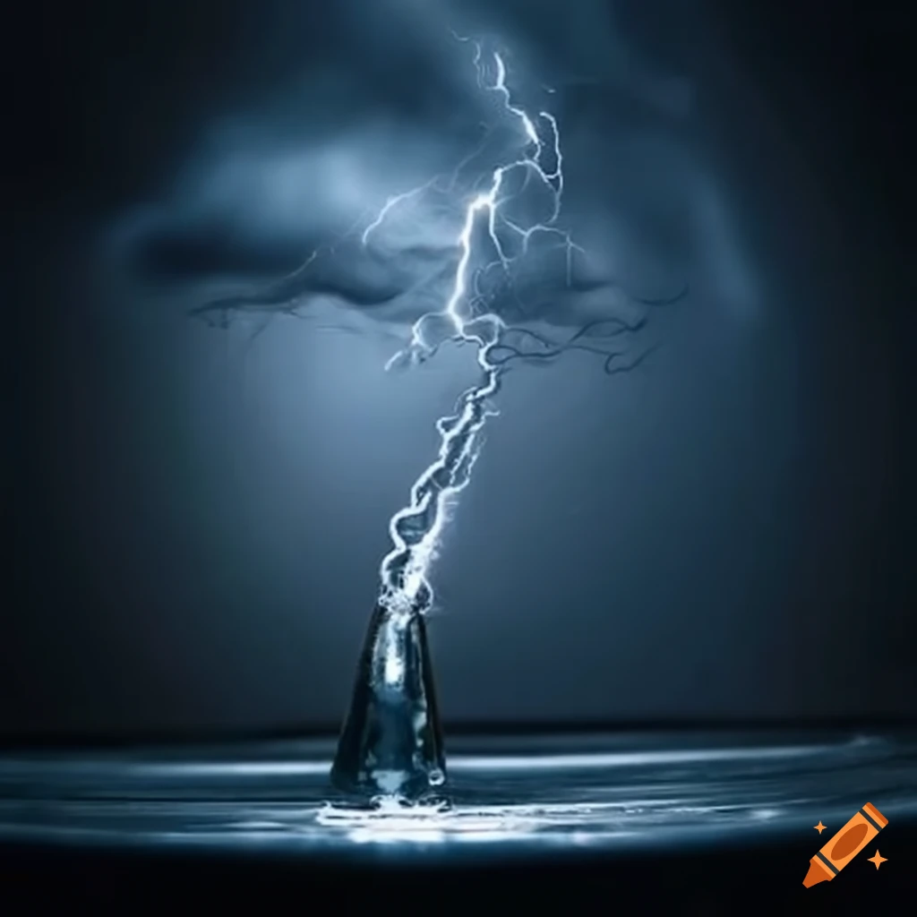 Intense pencil drawing of storm in a glass of water on Craiyon