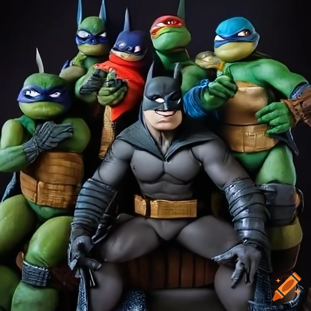Batman with ninja turtles team-up on Craiyon
