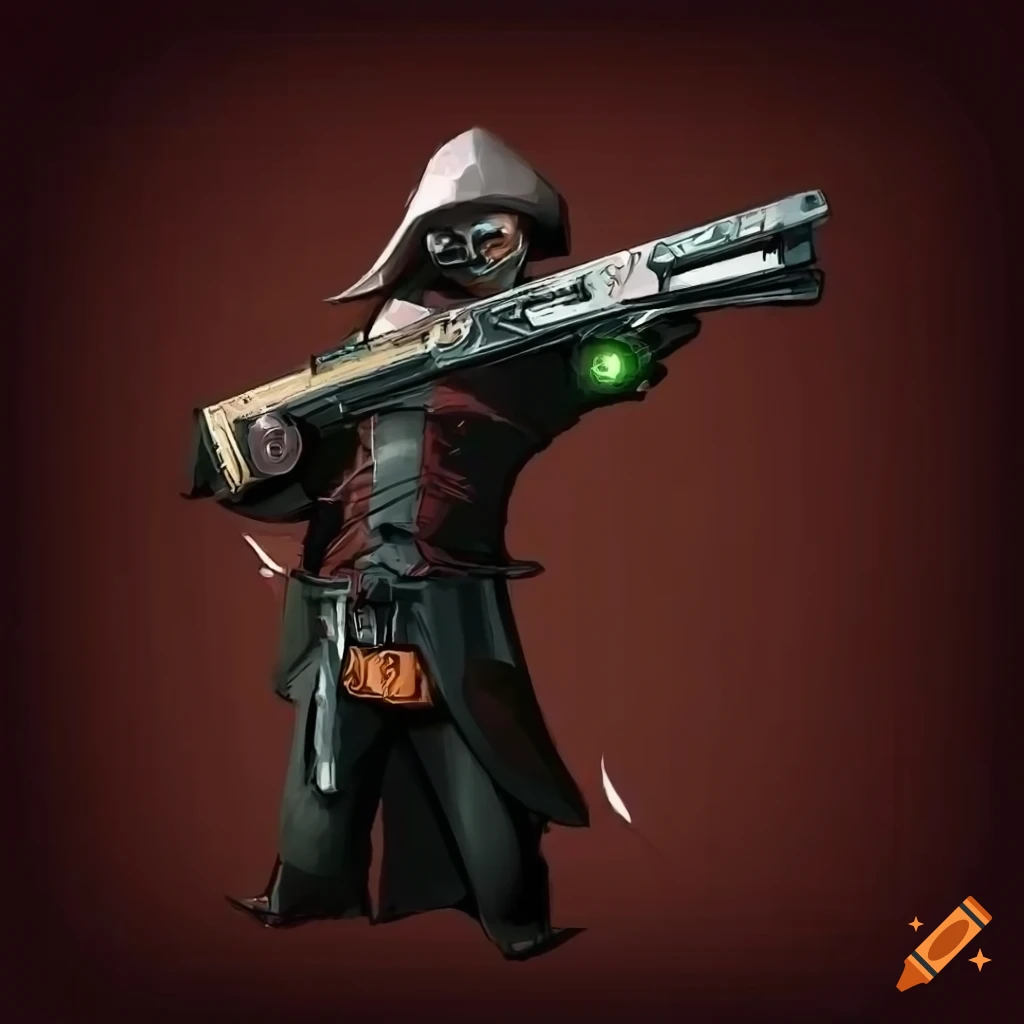 Cyberpunk space pirate with a futuristic flintlock weapon on Craiyon