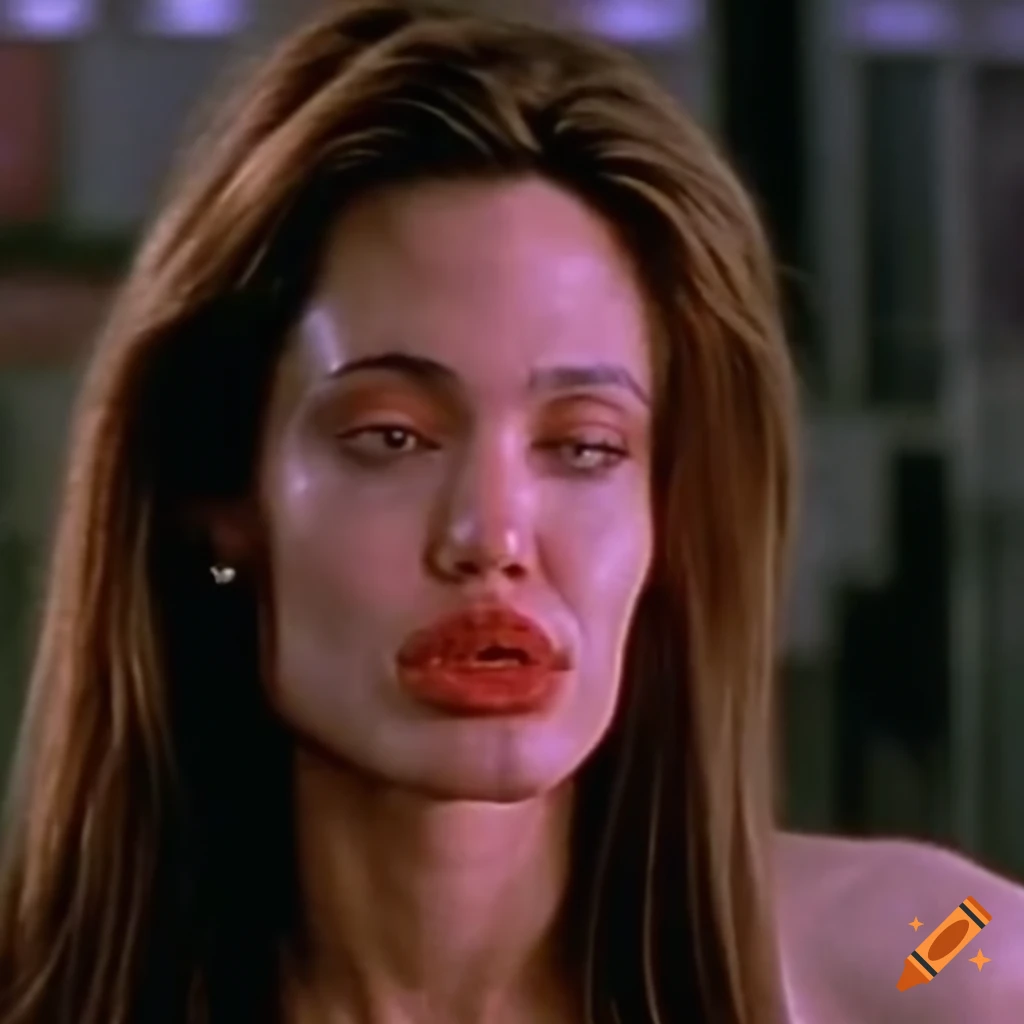 Angelina Jolie in a 90s movie captivated by a man from afar on Craiyon