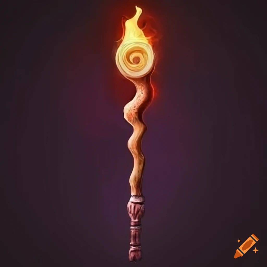 Mythic staff with magical properties on Craiyon