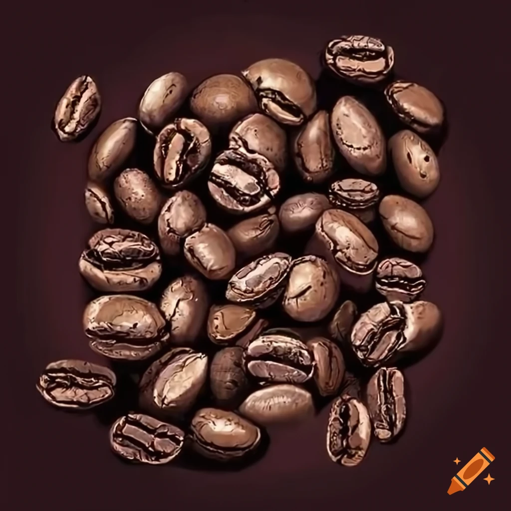 Pencil sketch of a pile of coffee beans on Craiyon