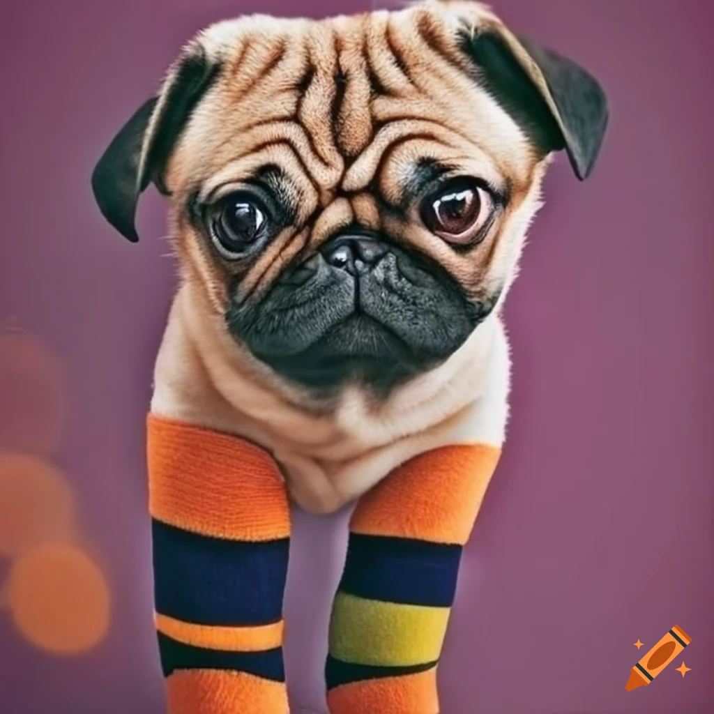 Pug inside a sock on Craiyon