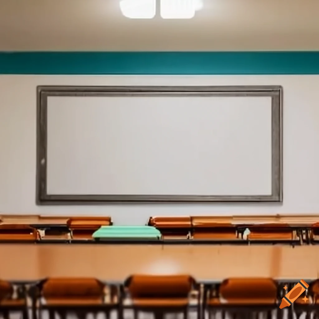 Empty classroom facing the board on Craiyon