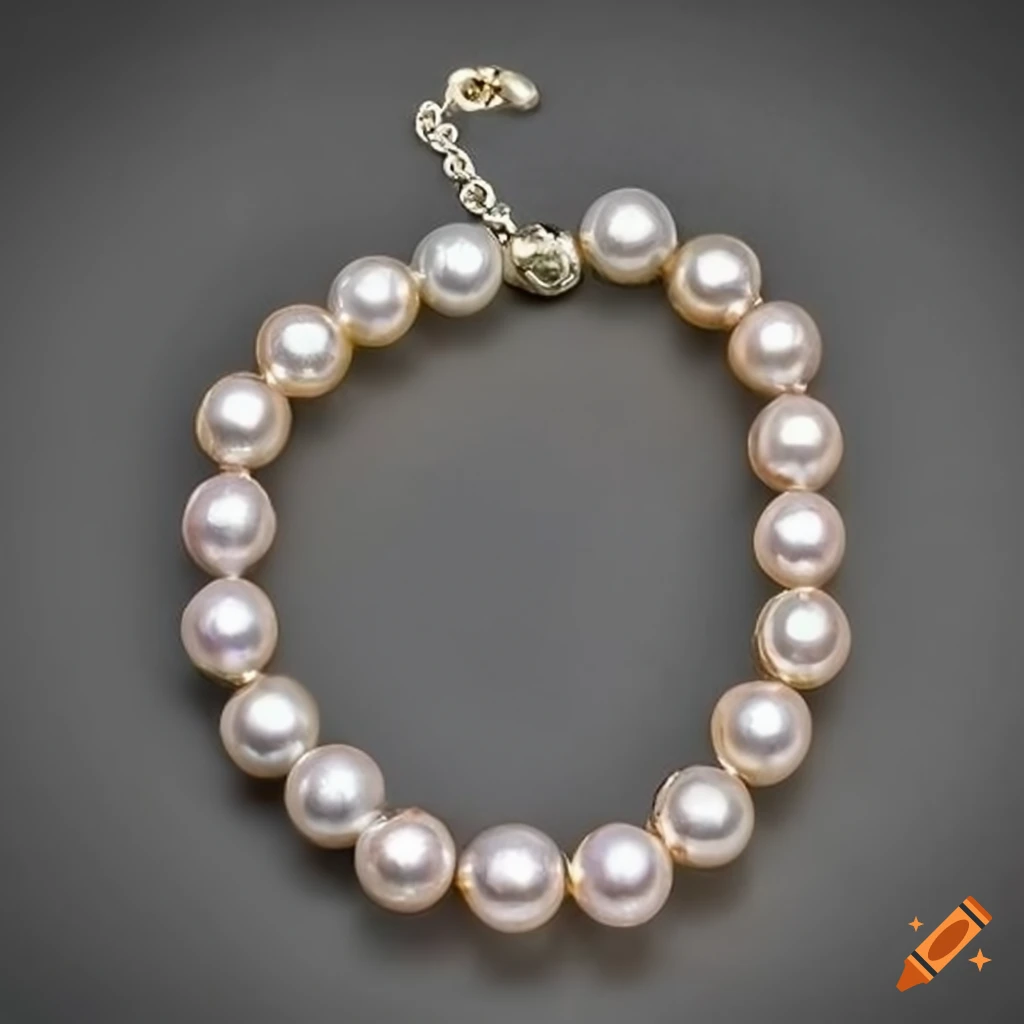 Round pearl necklace on Craiyon