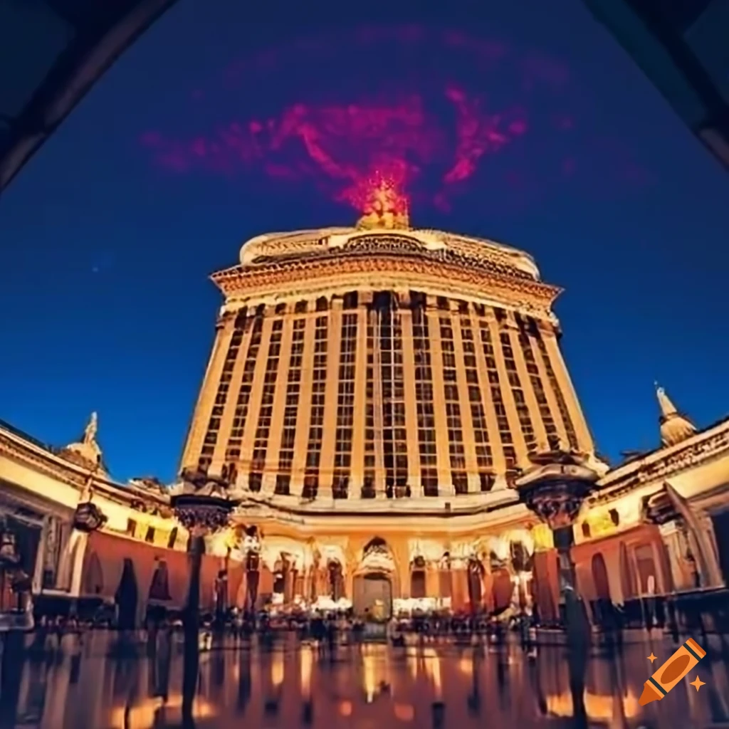 Round plaza with post-modern and eclectic architecture, featuring ...