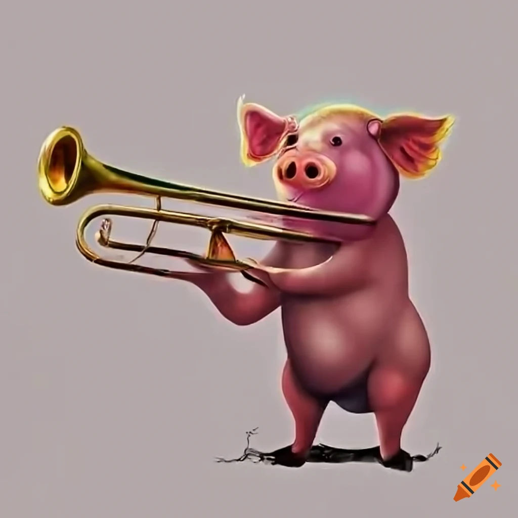 Playing pig with a trombone on Craiyon