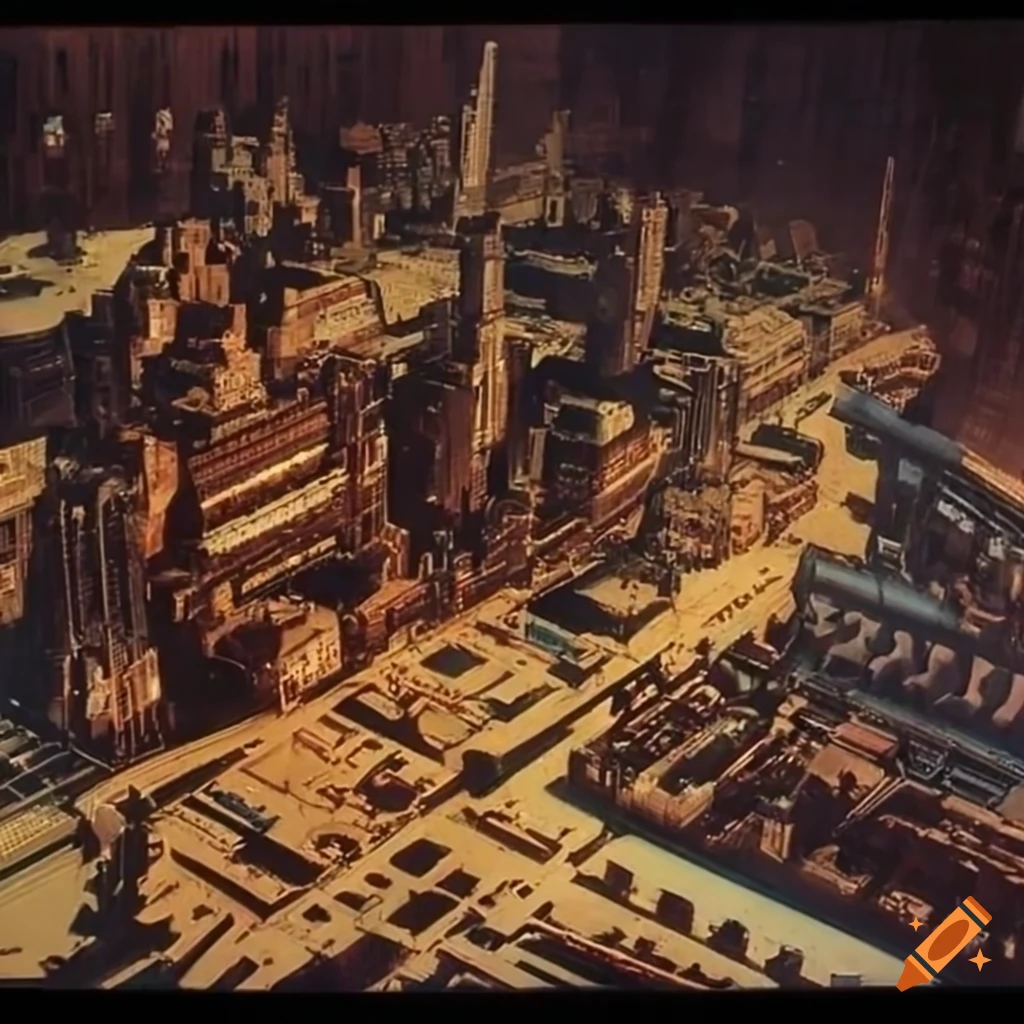 70s sci-fi city megastructure with massive megabuildings on Craiyon