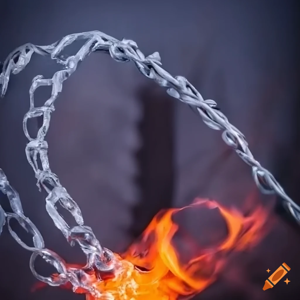 Phoenix with fire, ice, and barbed wire elements on Craiyon