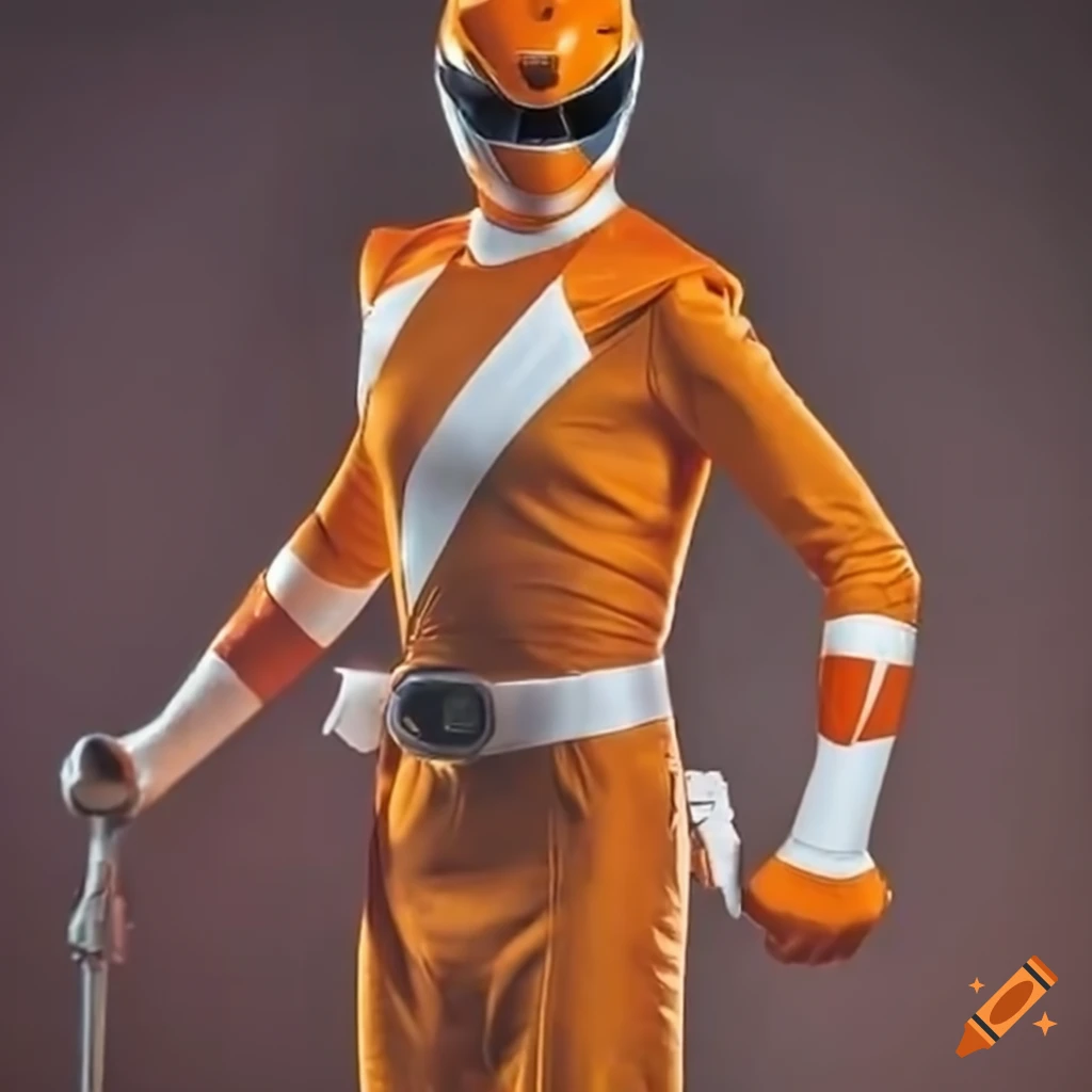 Orange daredevil power ranger character on Craiyon