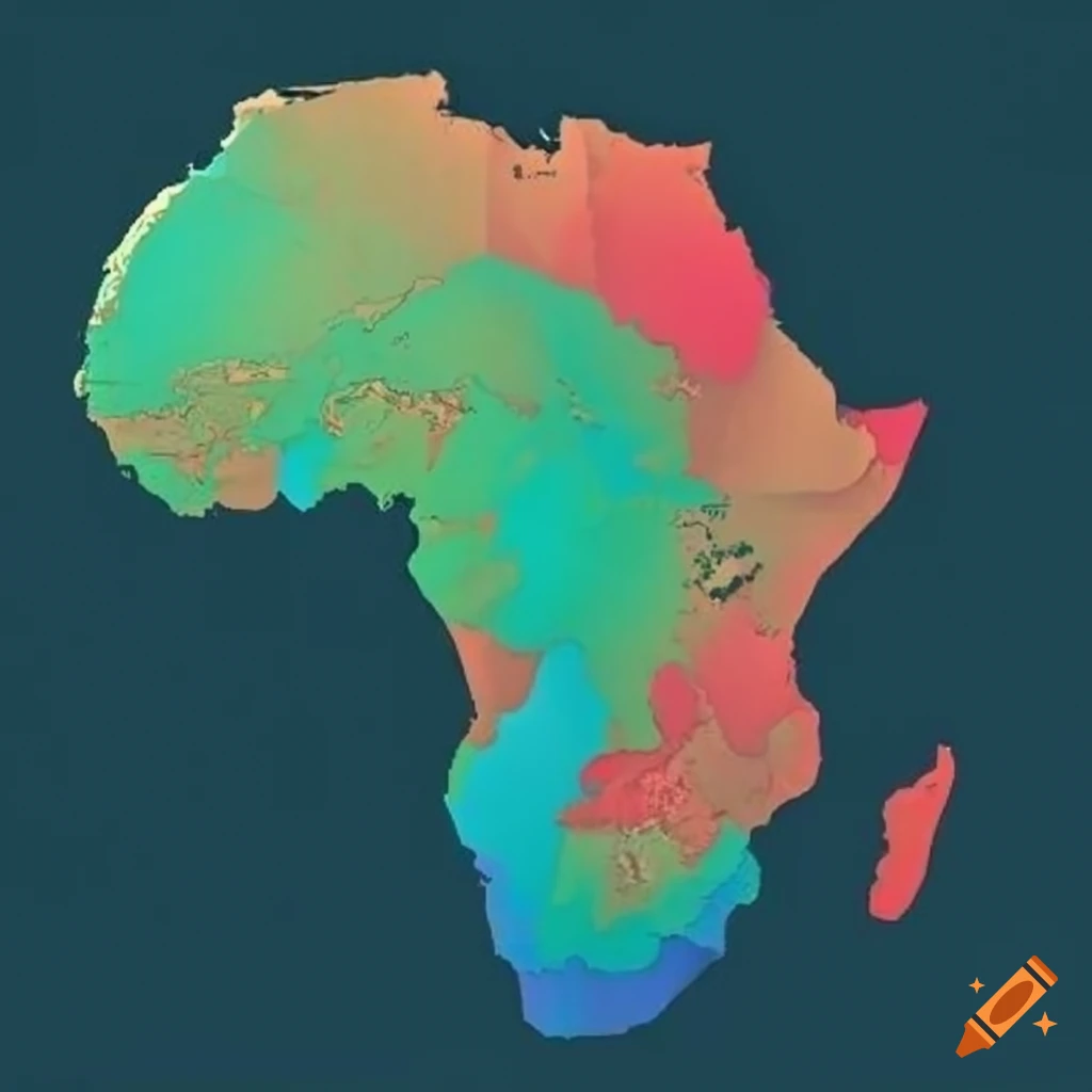 Temperature gradient map of africa on Craiyon