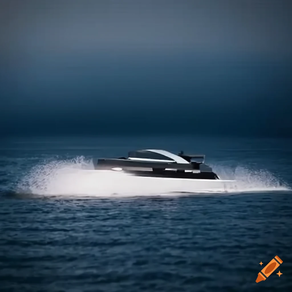 Autonomous boat gliding gracefully on water on Craiyon