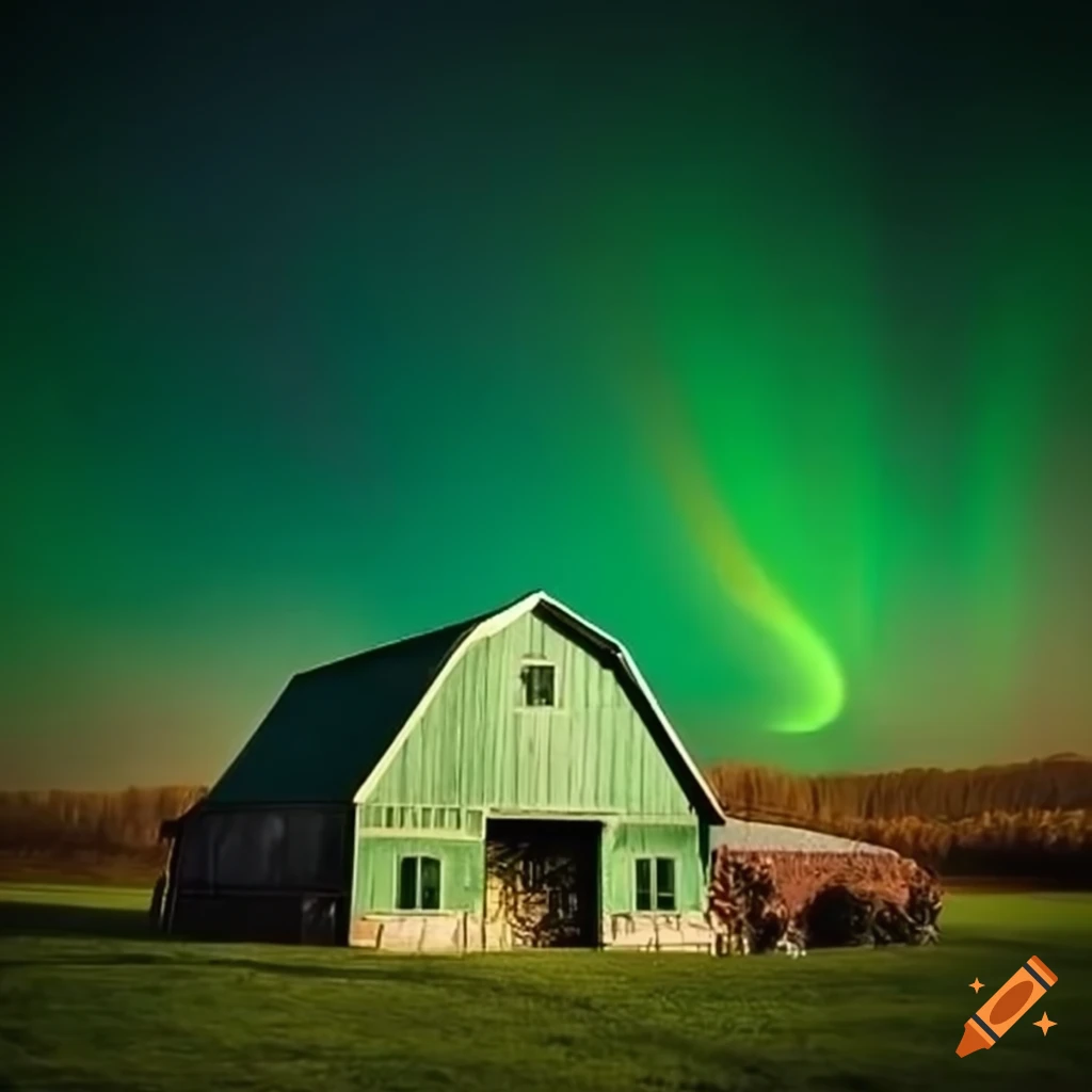 Green barn with money inside on Craiyon