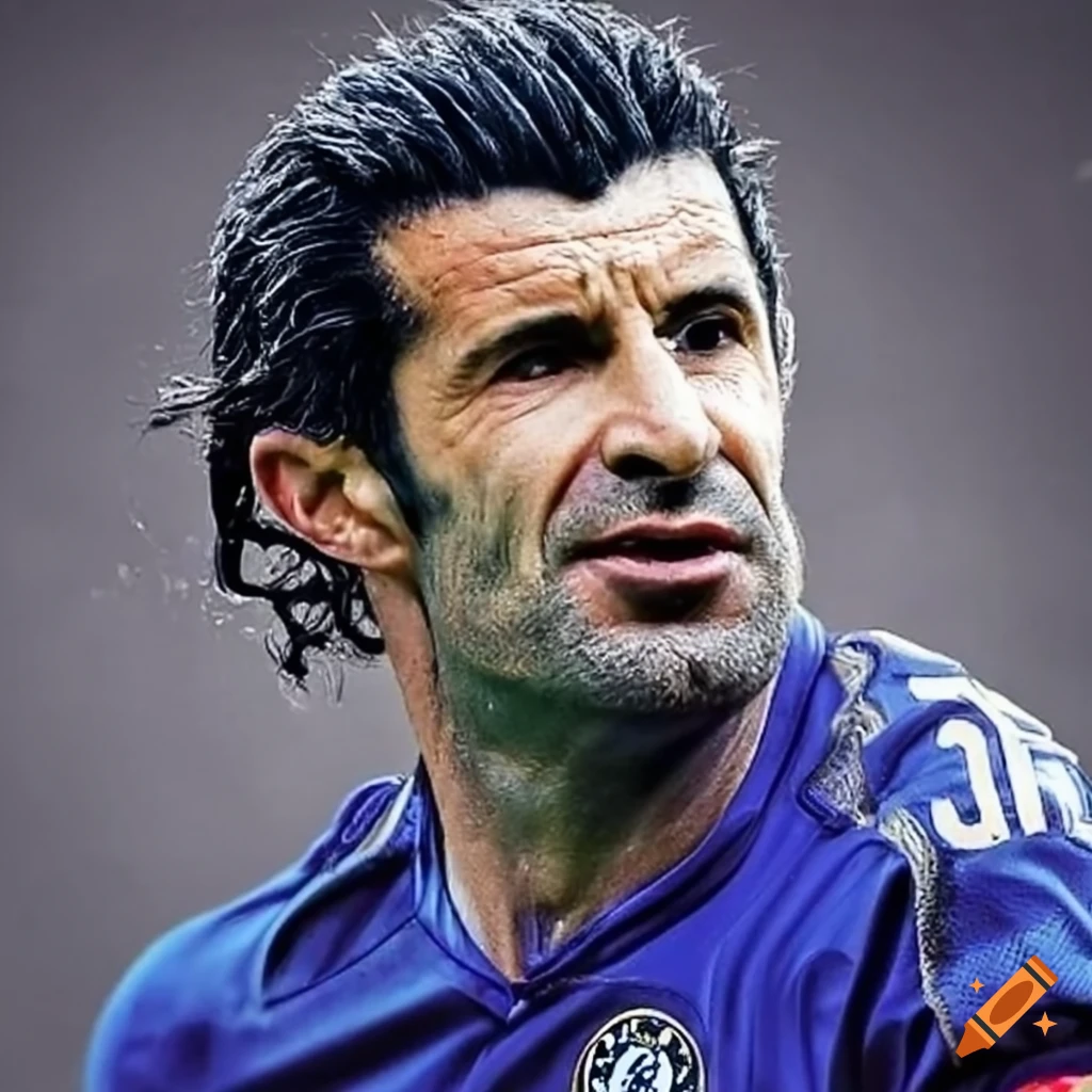 Luis figo playing for chelsea on Craiyon