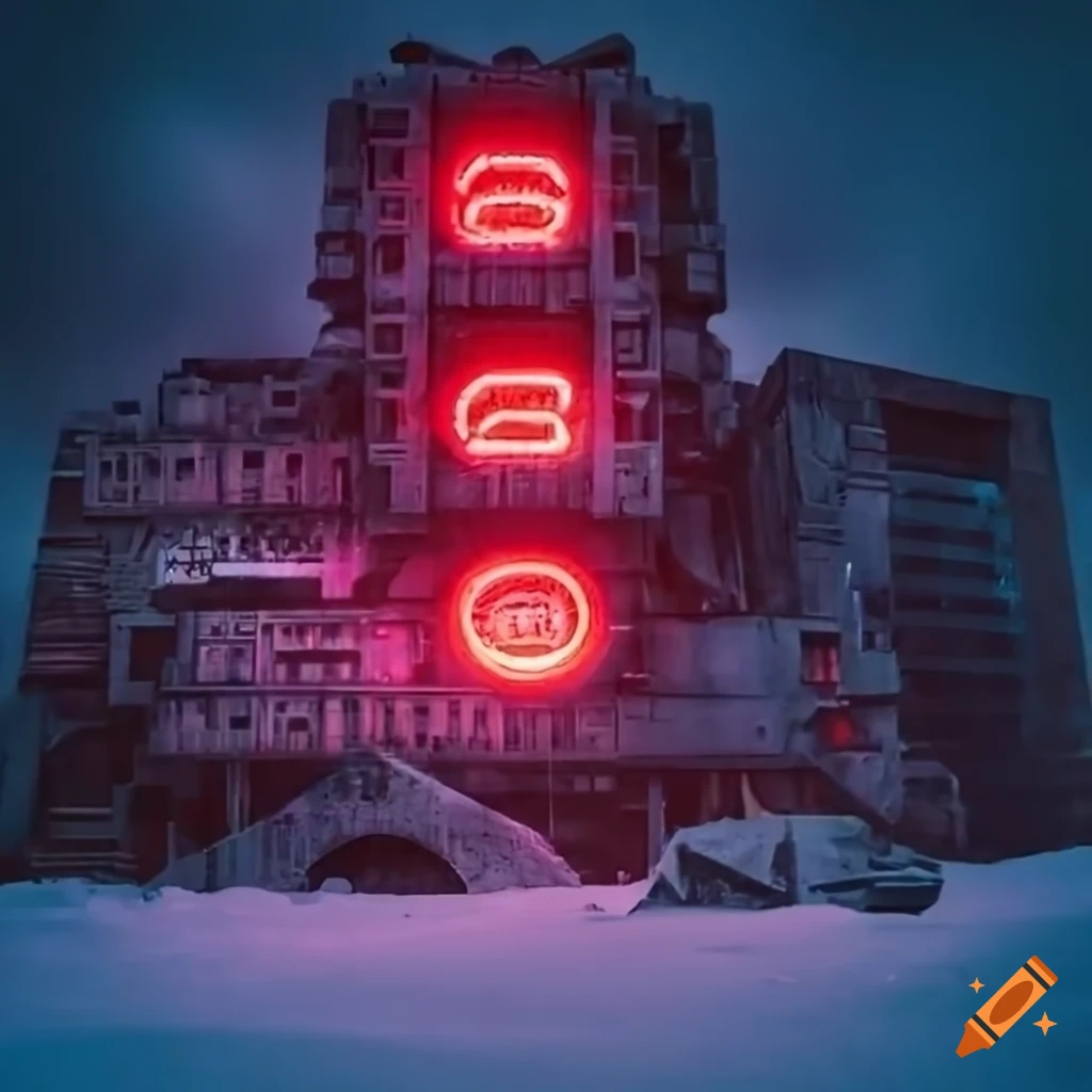 Mining colony in a dystopian futuristic cyberpunk setting with mining ...