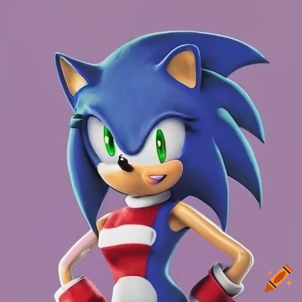 Female sonic the hedgehog getting fashion tips from amy on Craiyon