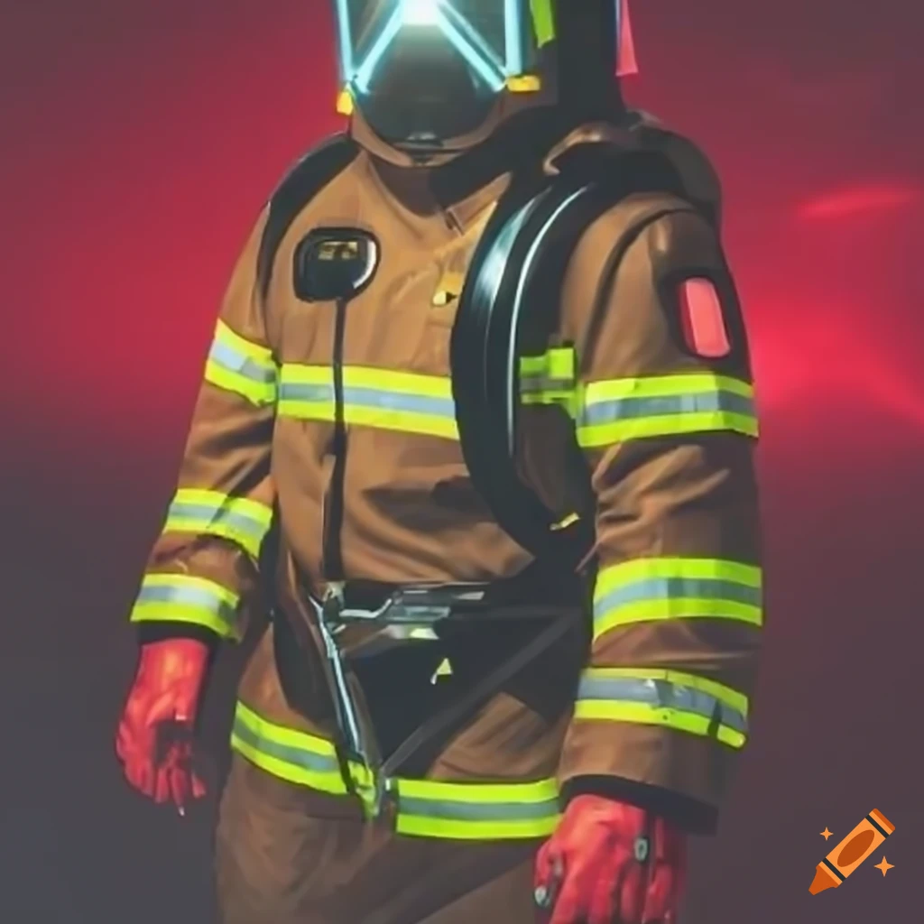 Futuristic sci-fi firefighter on Craiyon